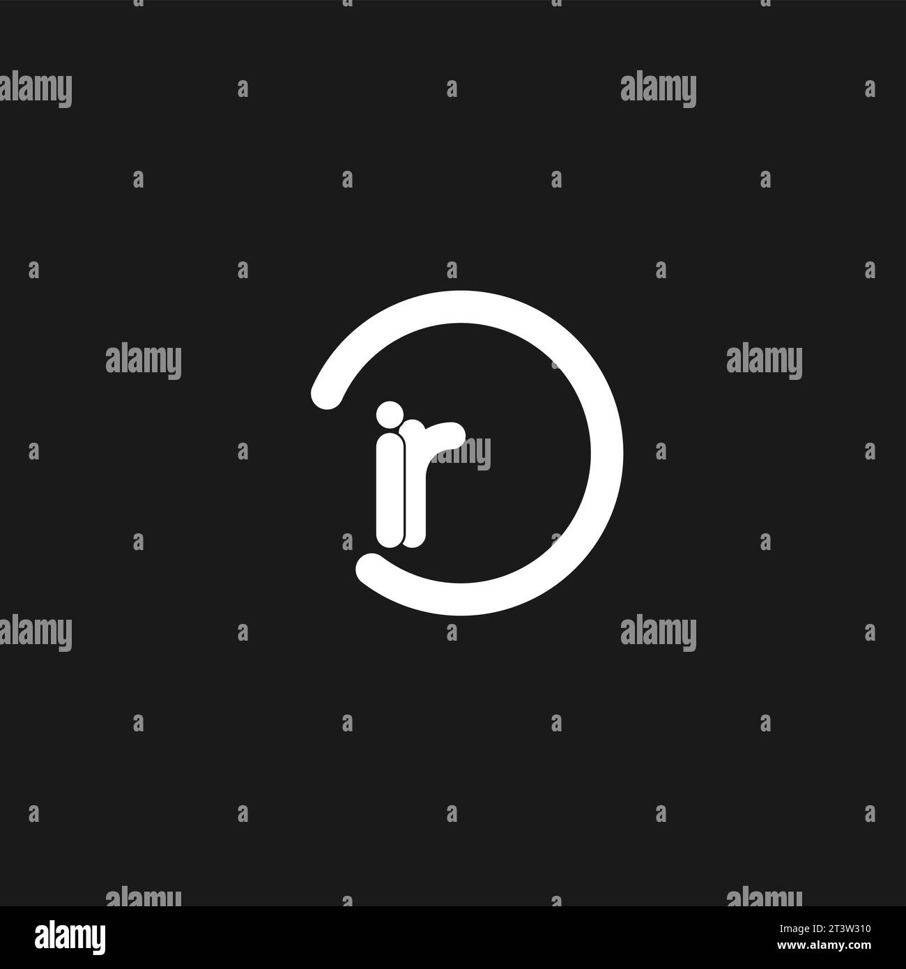 Initials IR logo monogram with simple circles lines vector graphic ...
