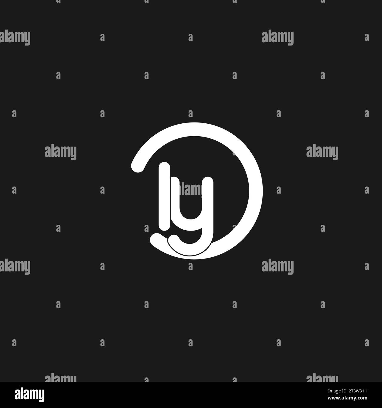 Initials LY logo monogram with simple circles lines vector graphic ...