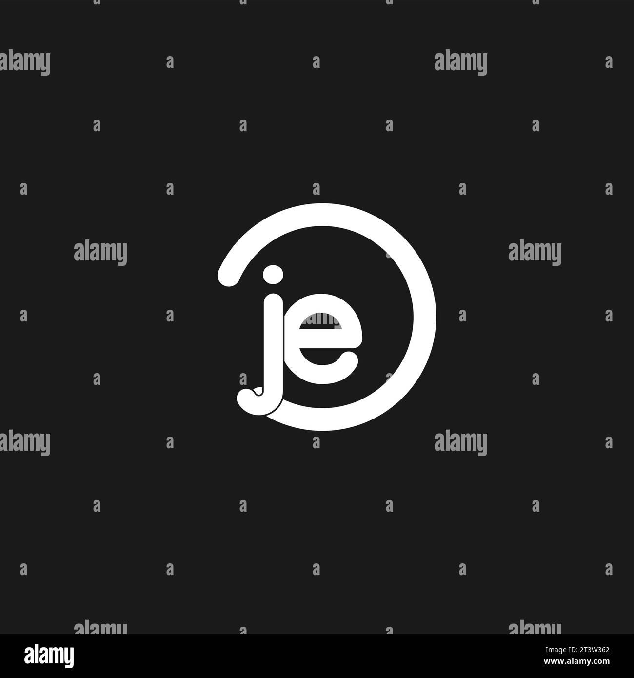 Initials JE logo monogram with simple circles lines vector graphic ...