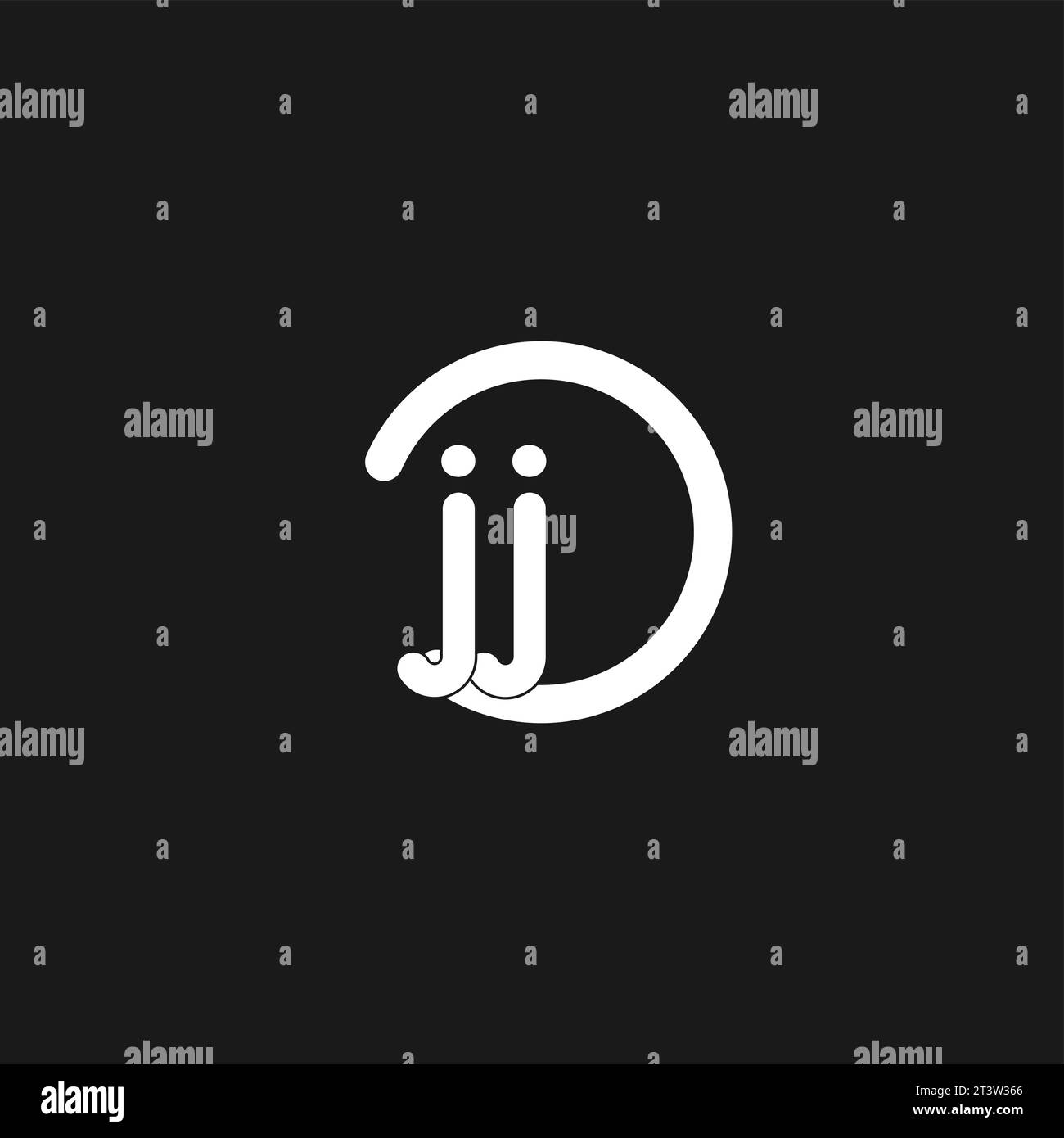 Initials JJ logo monogram with simple circles lines vector graphic ...