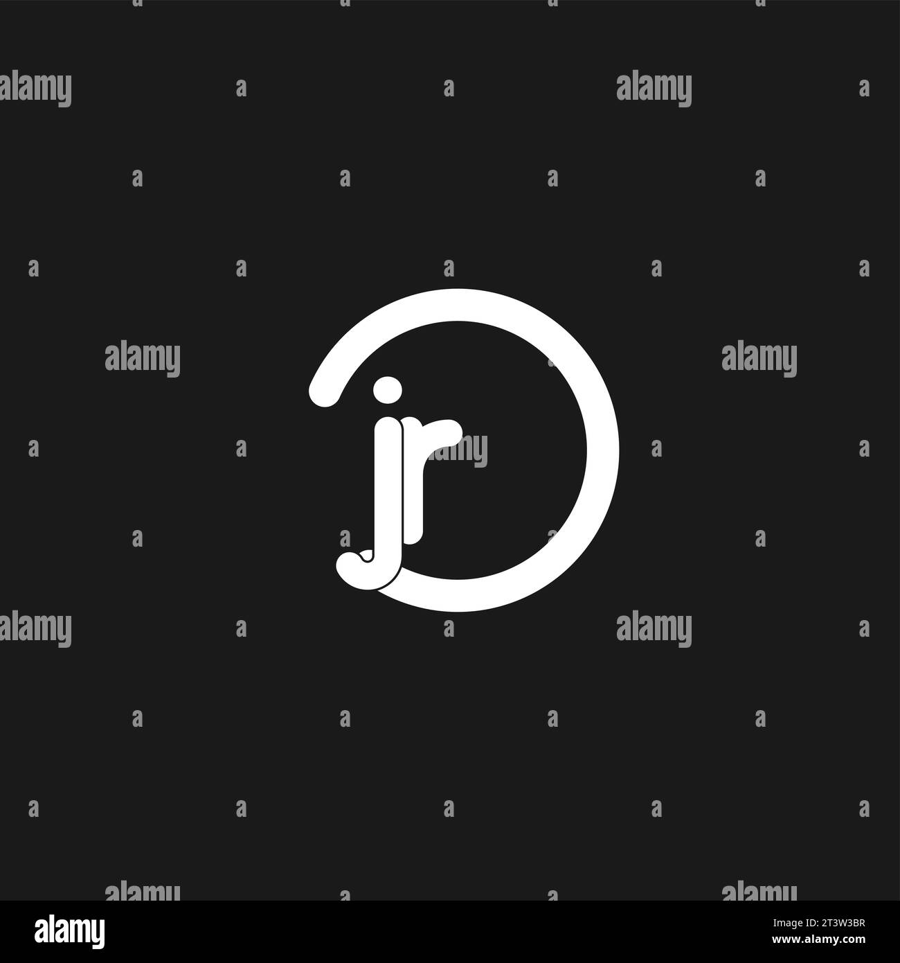 Initials JR logo monogram with simple circles lines vector graphic ...