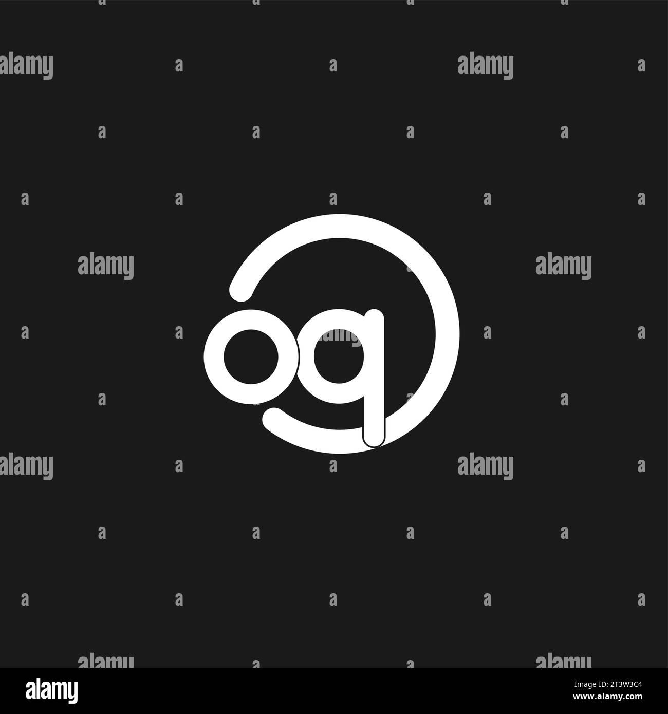 Initials OQ logo monogram with simple circles lines vector graphic ...