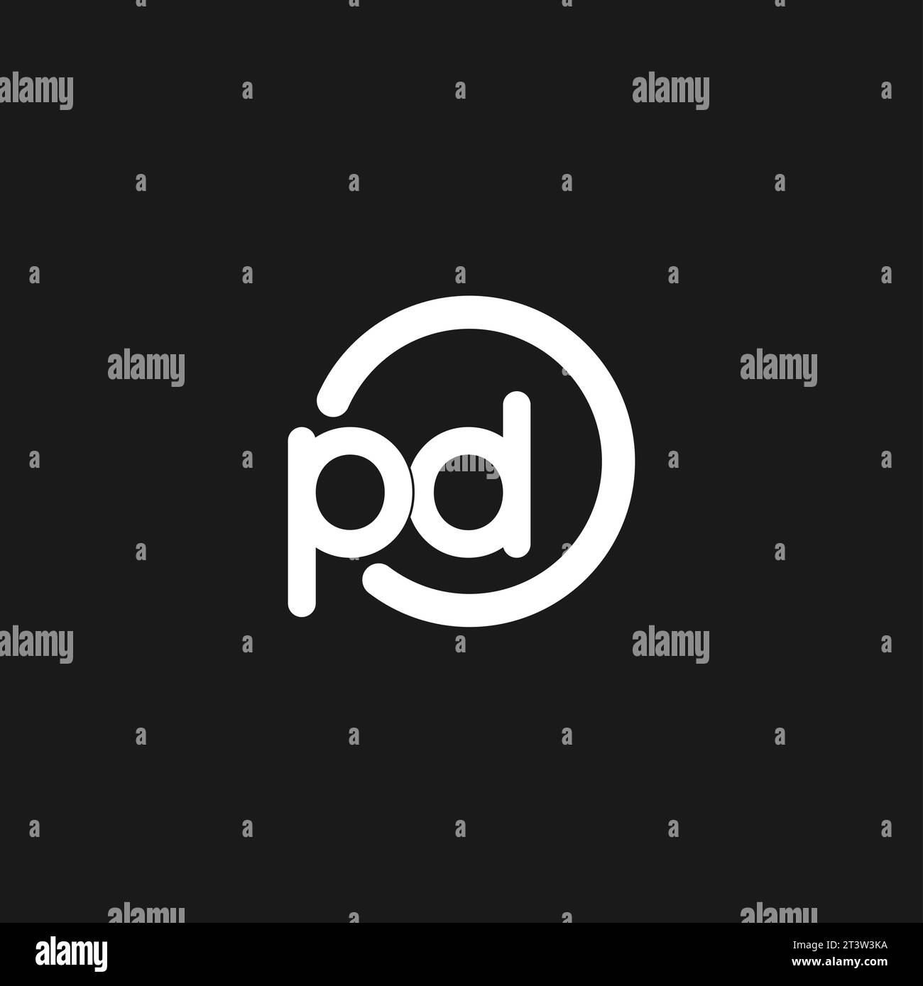 Initials PD logo monogram with simple circles lines vector graphic ...