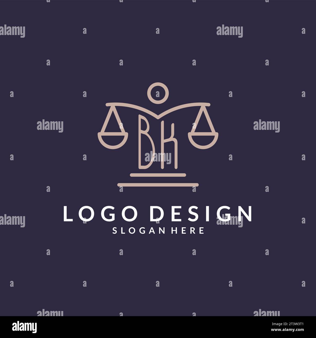 BK initials combined with the scales of justice icon, design ...