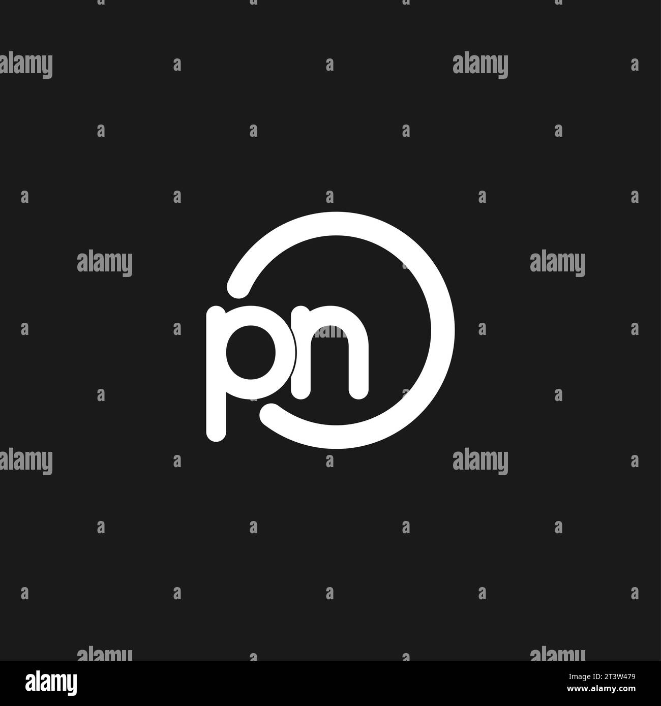 Initials PN logo monogram with simple circles lines vector graphic ...