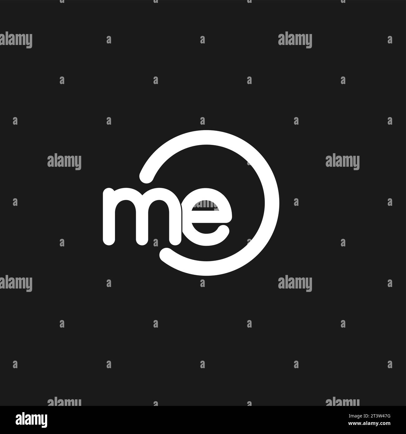 Initials ME logo monogram with simple circles lines vector graphic ...