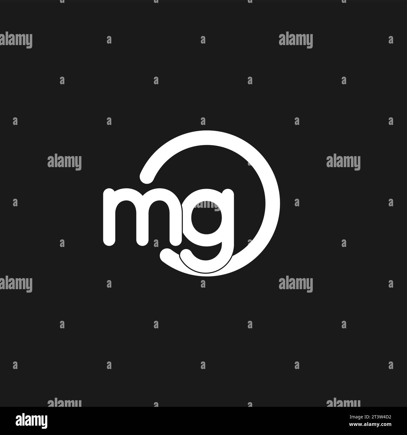 Initials MG logo monogram with simple circles lines vector graphic ...