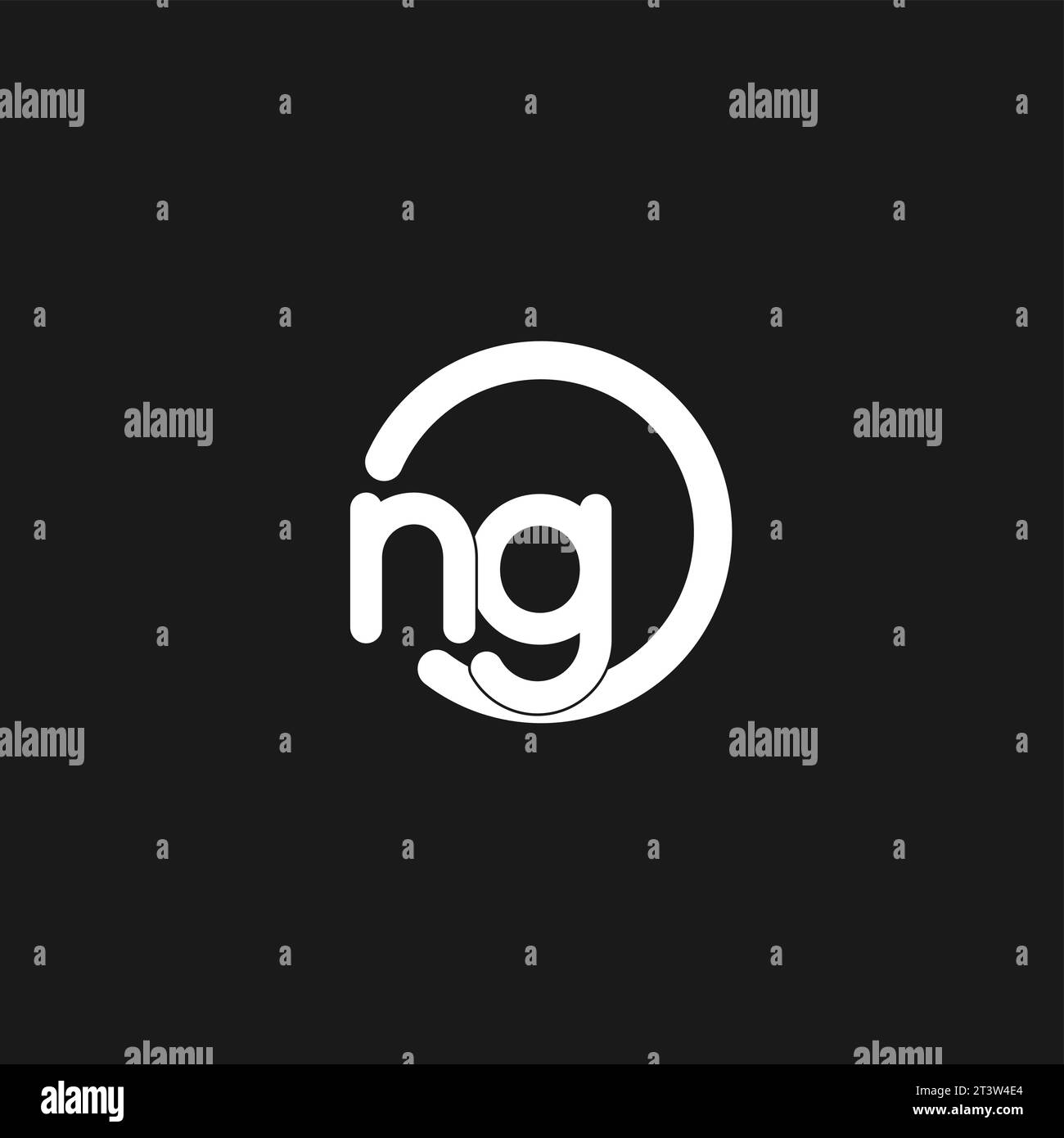 Initials NG logo monogram with simple circles lines vector graphic ...