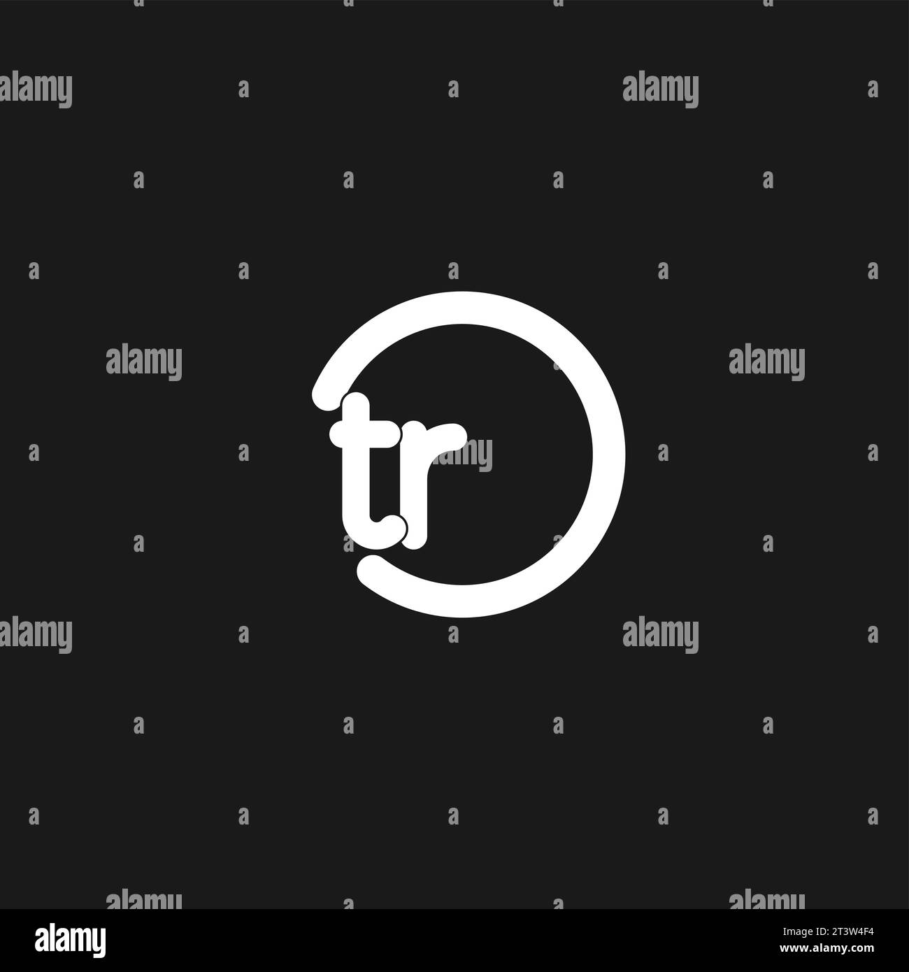 Initials TR logo monogram with simple circles lines vector graphic ...