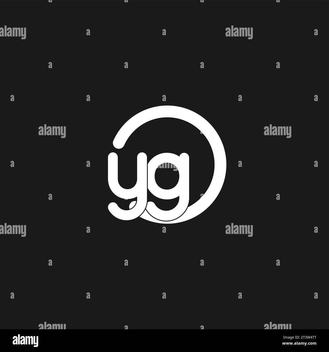 Initials YG logo monogram with simple circles lines vector graphic ...