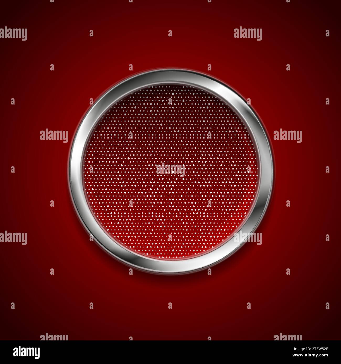 Silver metallic circle with shiny dots on red background. Abstract geometric vector design Stock ...