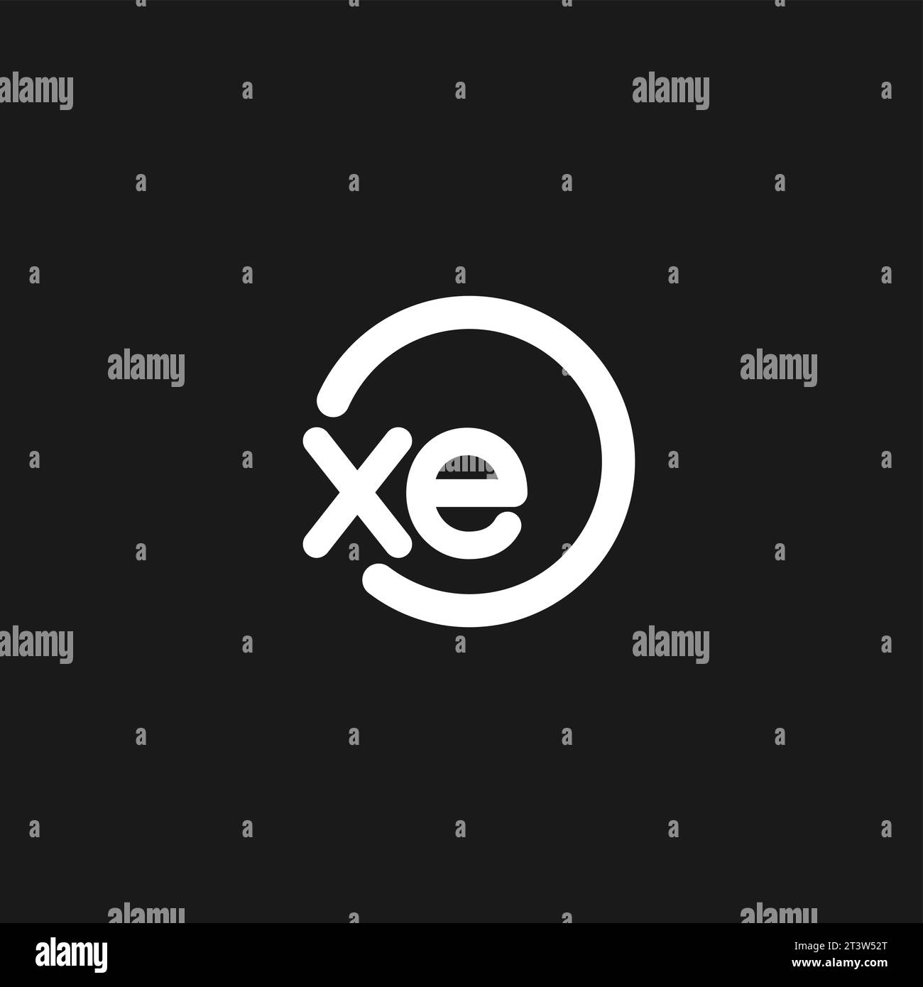 Initials XE logo monogram with simple circles lines vector graphic ...