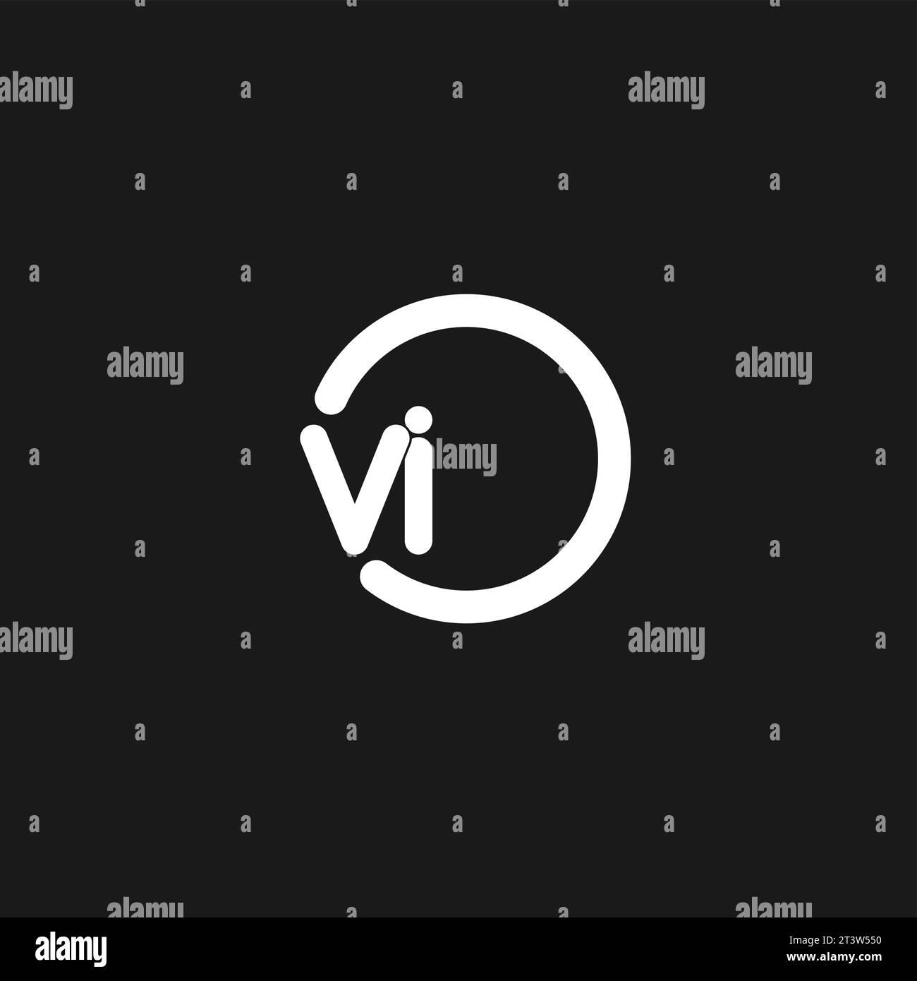 Initials VI logo monogram with simple circles lines vector graphic ...