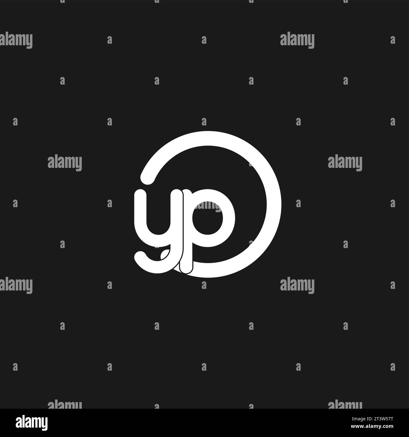 Initials YP logo monogram with simple circles lines vector graphic ...
