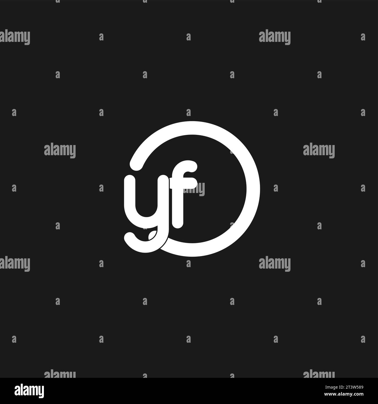 Initials YF logo monogram with simple circles lines vector graphic ...