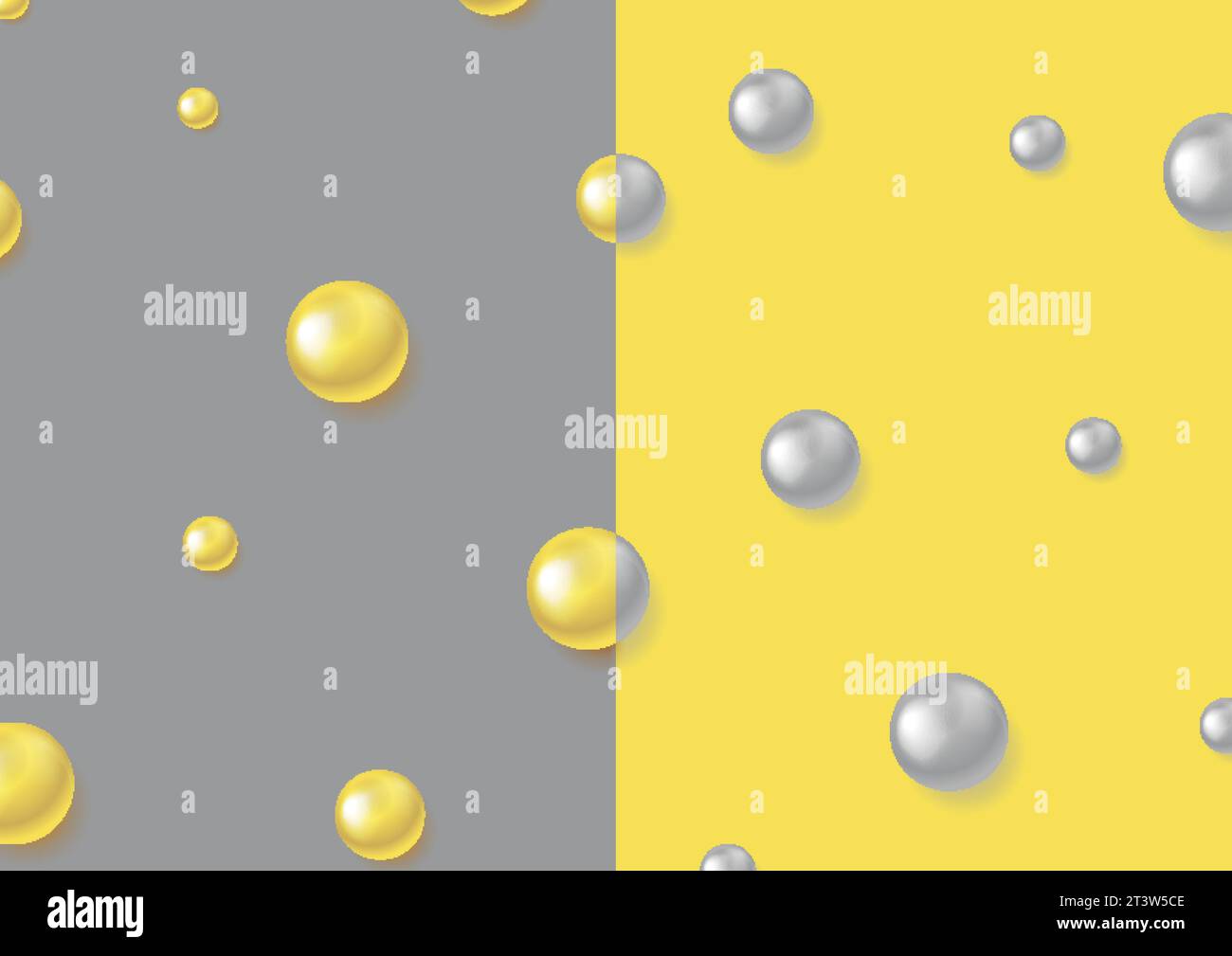 Contrast gray and yellow glossy beads abstract background. Trendy ...