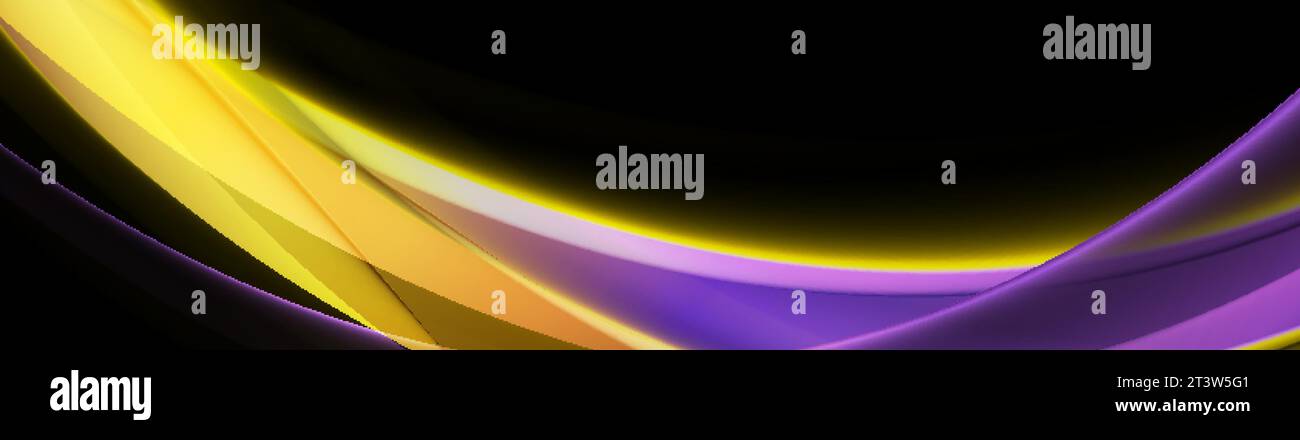 Yellow and violet smooth blurred waves abstract background. Vector ...