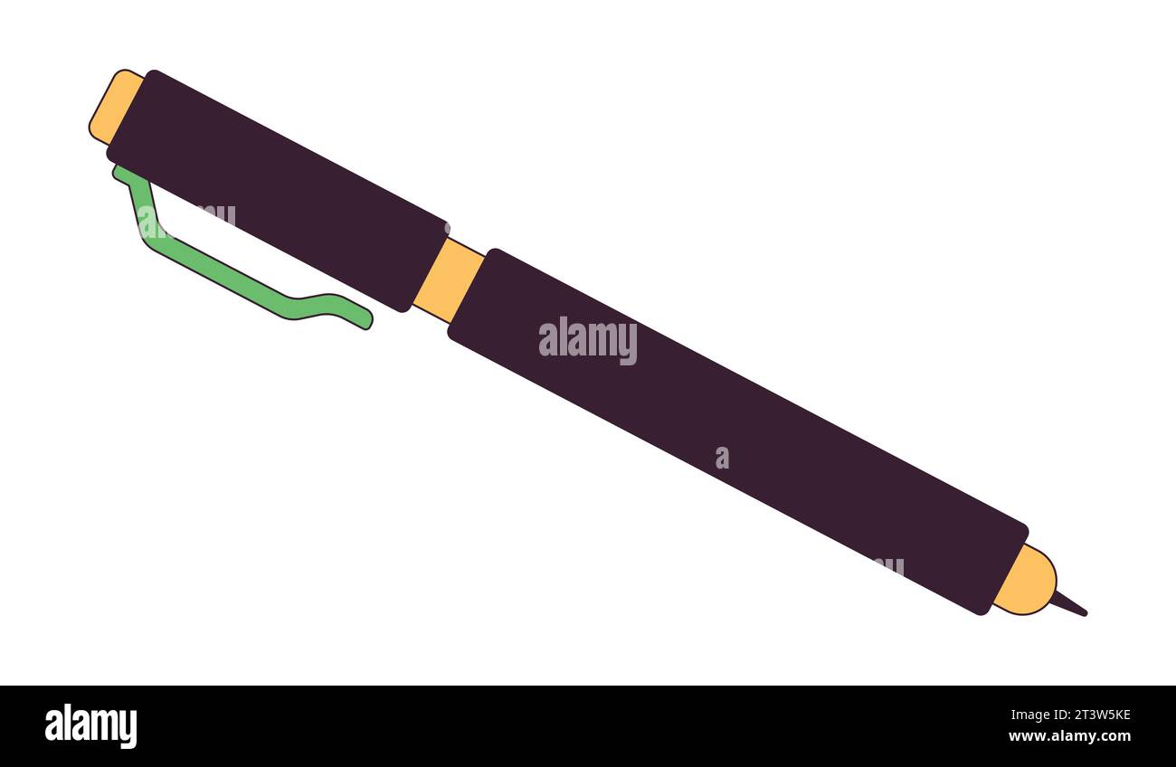 Fountain pen ink 2D linear cartoon object Stock Vector Image & Art - Alamy