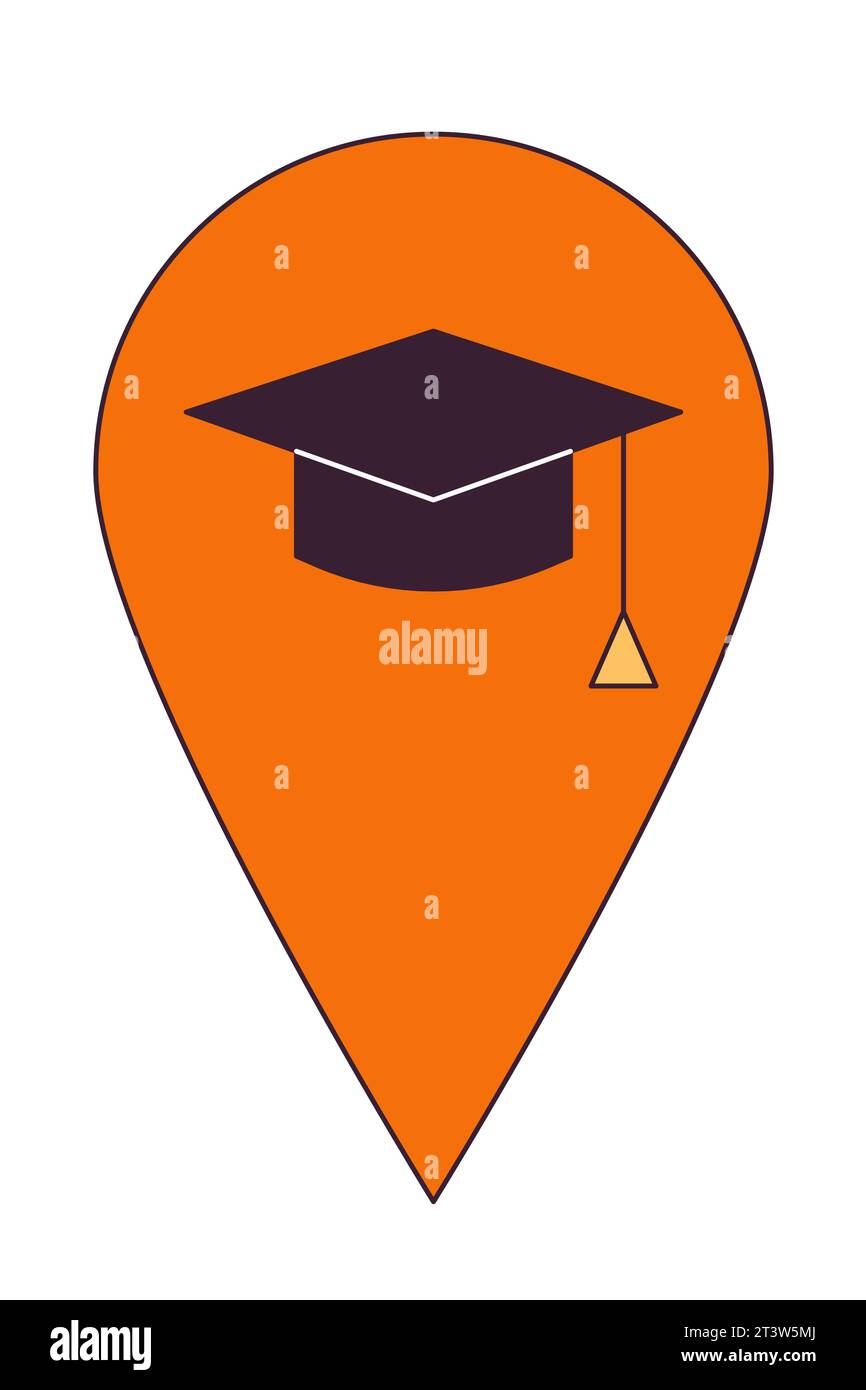 Educational Facilities Map Pinpoint 2d Linear Cartoon Object Stock