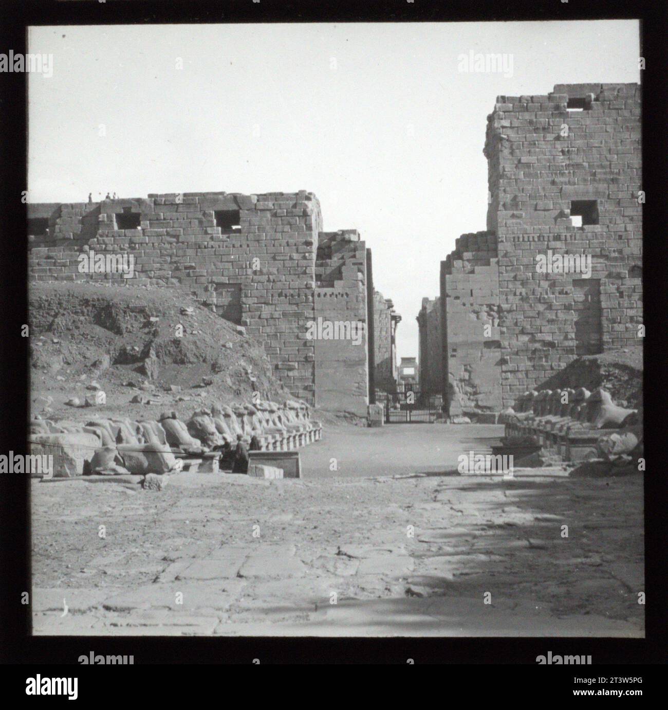 Avenue of Sacred Rams, Karnak - 1920s Cairo, Egypt Stock Photo - Alamy