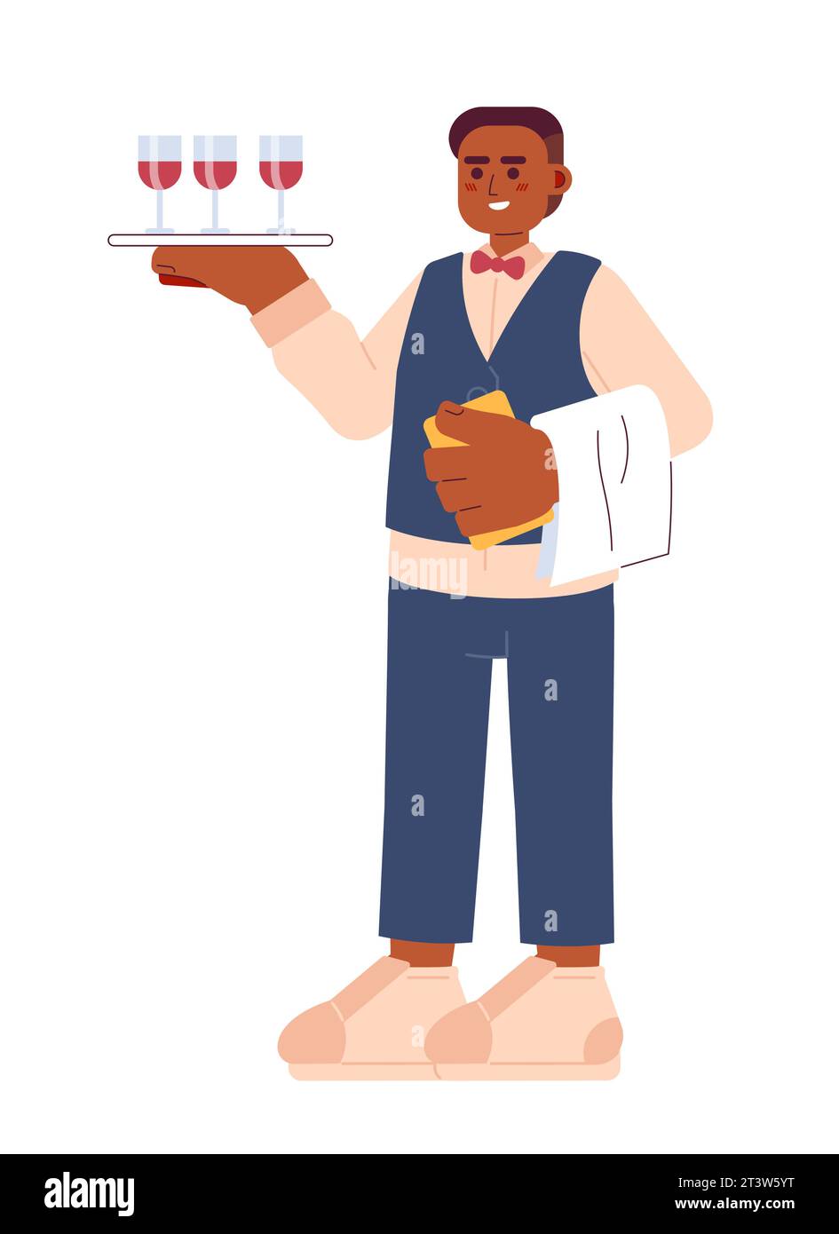 Waiter serving cartoon flat illustration Stock Vector Image & Art - Alamy