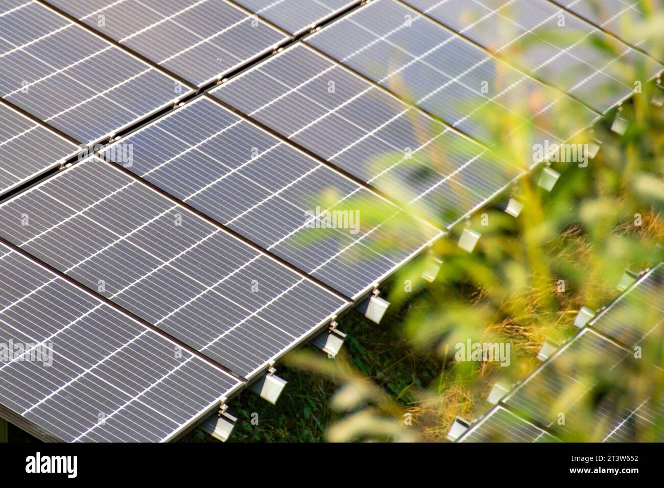 Solar power energy on the roof to a standard house. Solar power panels ...