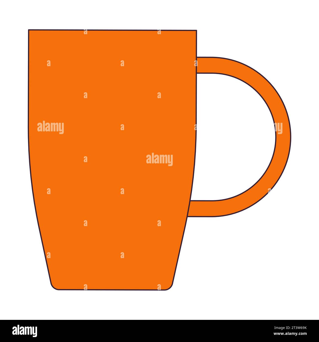 Tall Mug With Handle 2d Linear Cartoon Object Stock Vector Image And Art