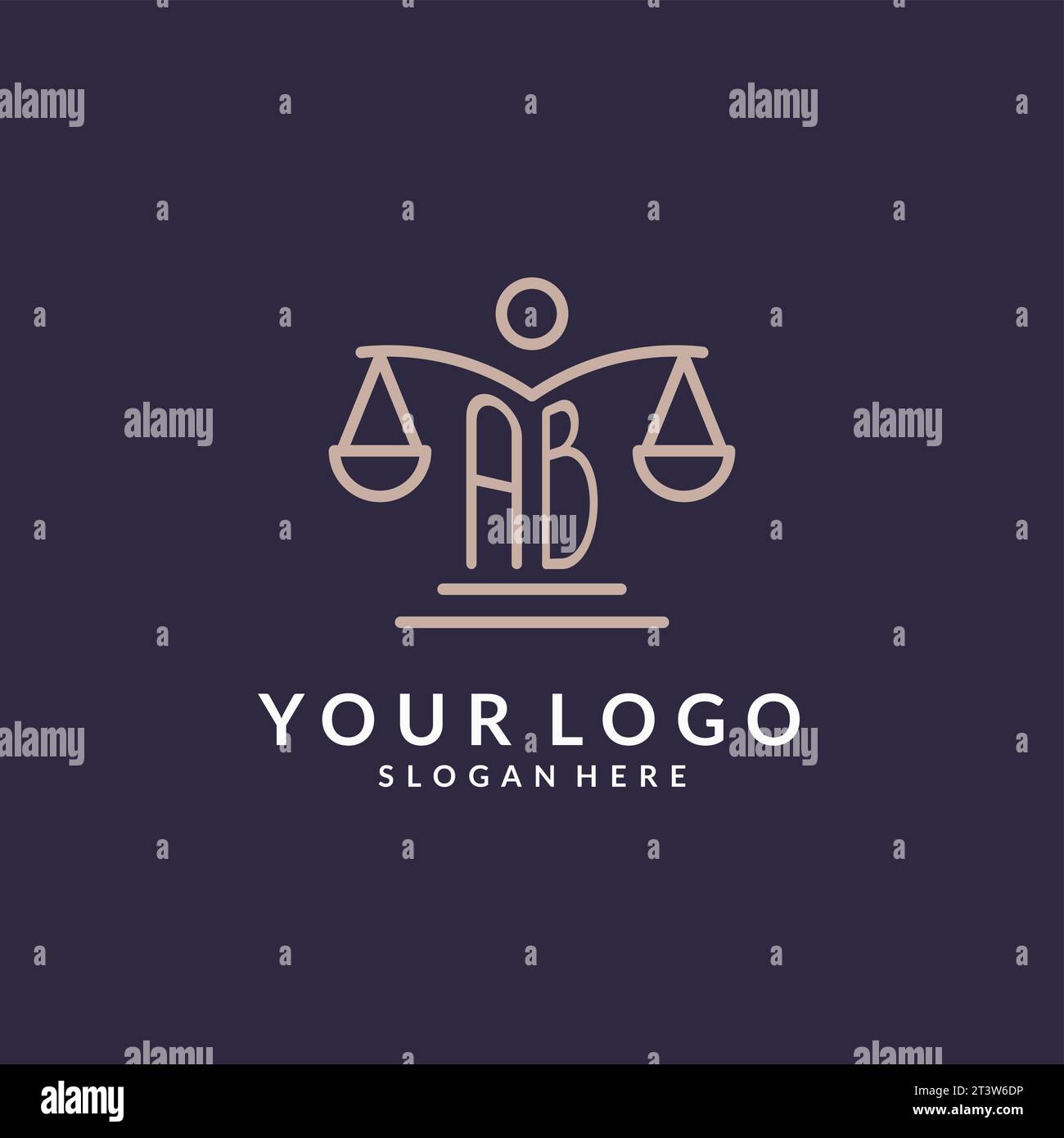 AB initials combined with the scales of justice icon, design ...