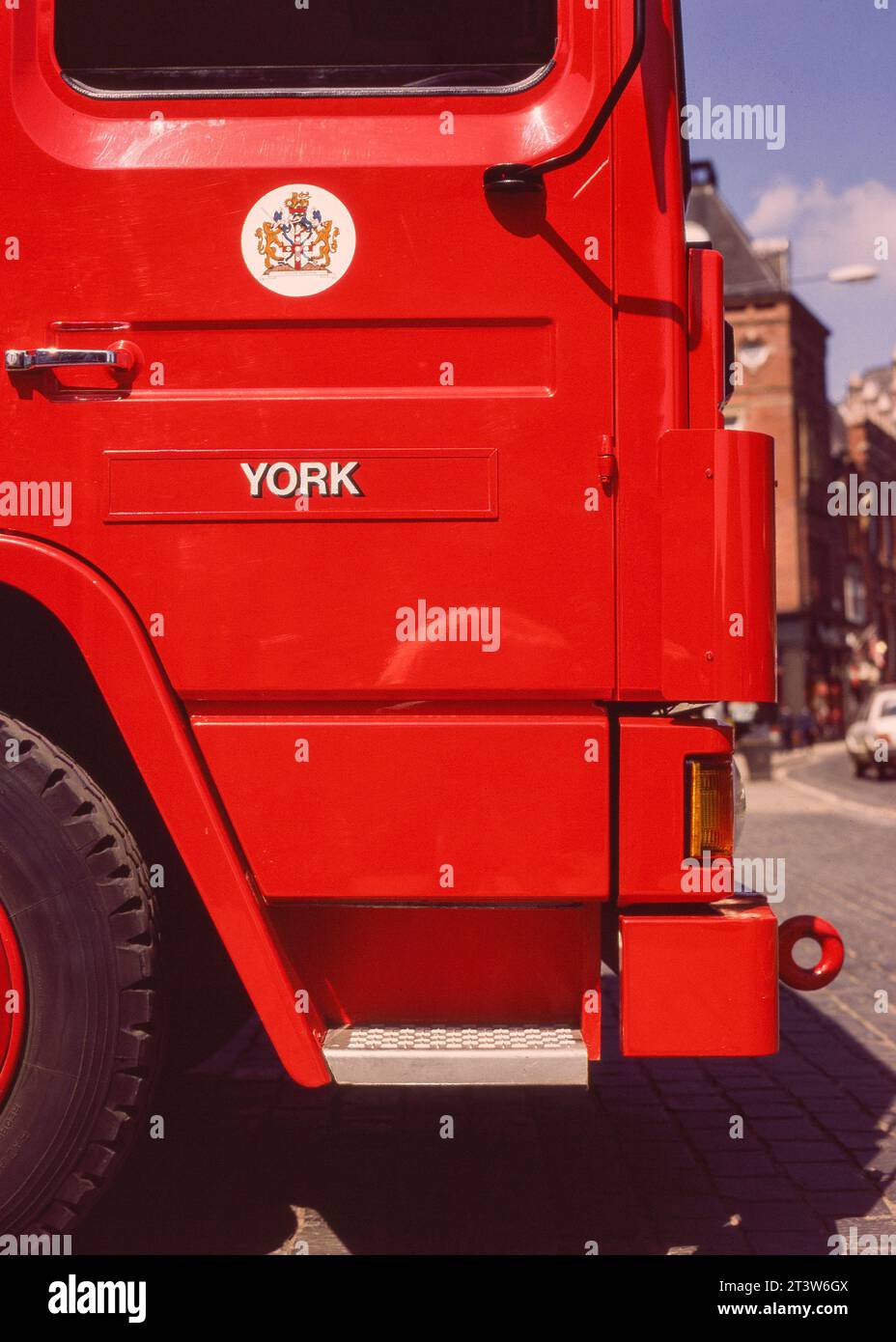 Detail of a red fire engine Stock Photo - Alamy