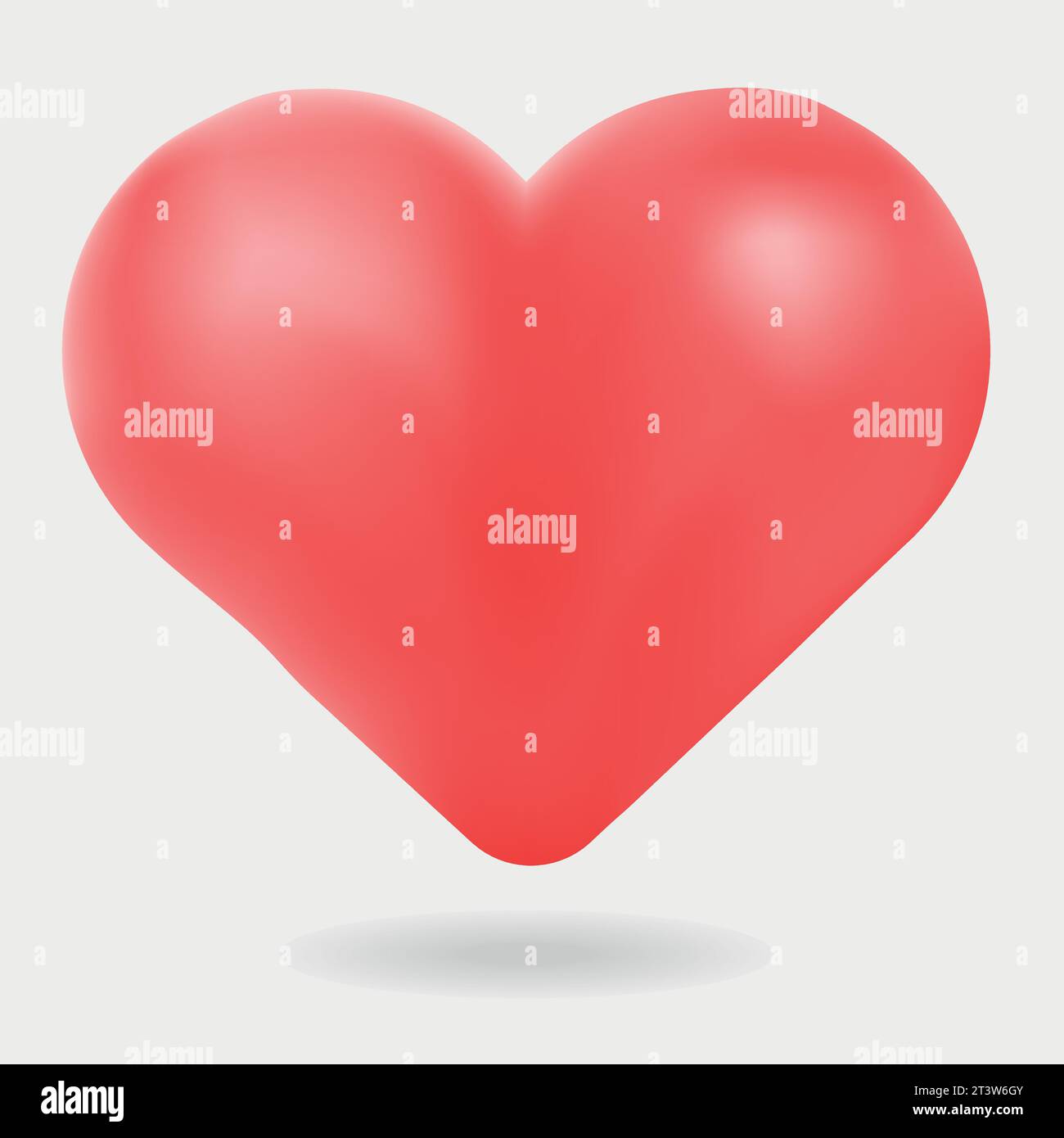 Red heart 3D, Vector Illustration. Perfect red heart vector isolated ...
