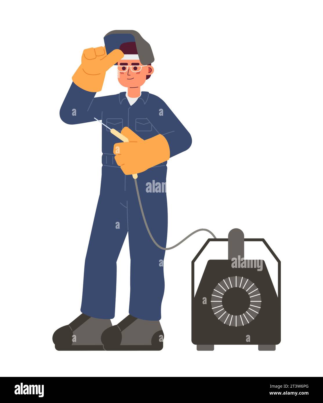 Labour welder cartoon flat illustration Stock Vector Image & Art - Alamy