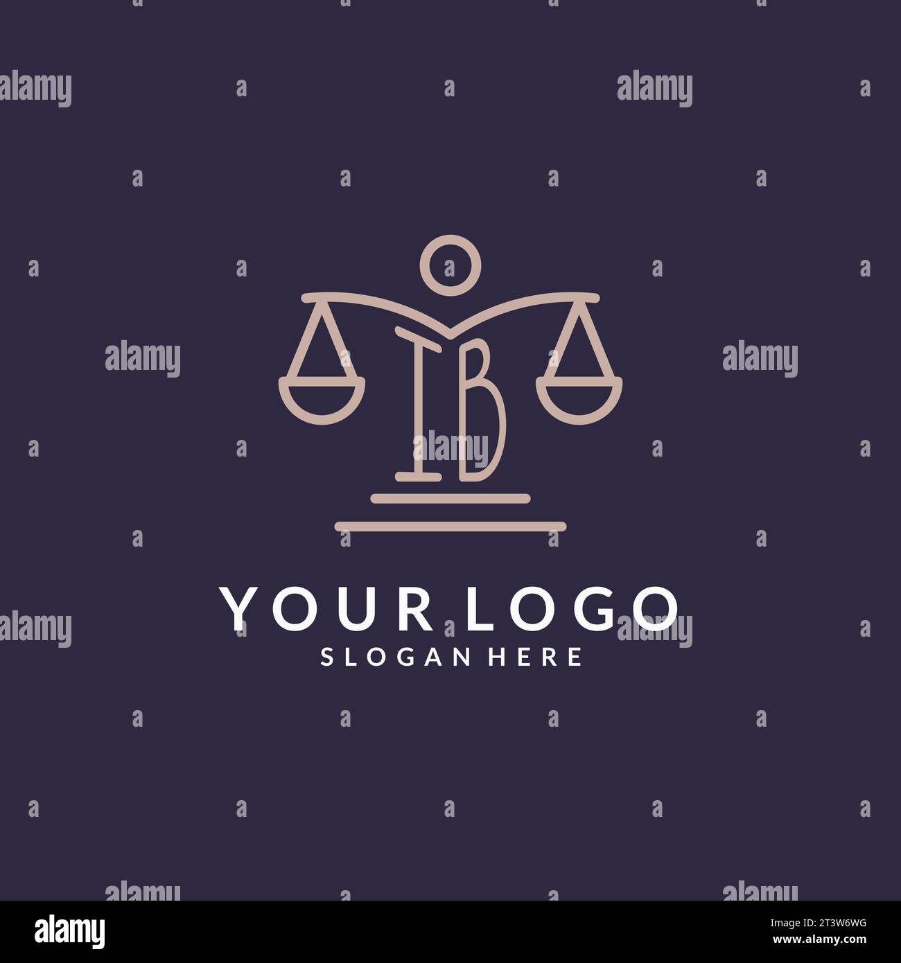 IB initials combined with the scales of justice icon, design ...