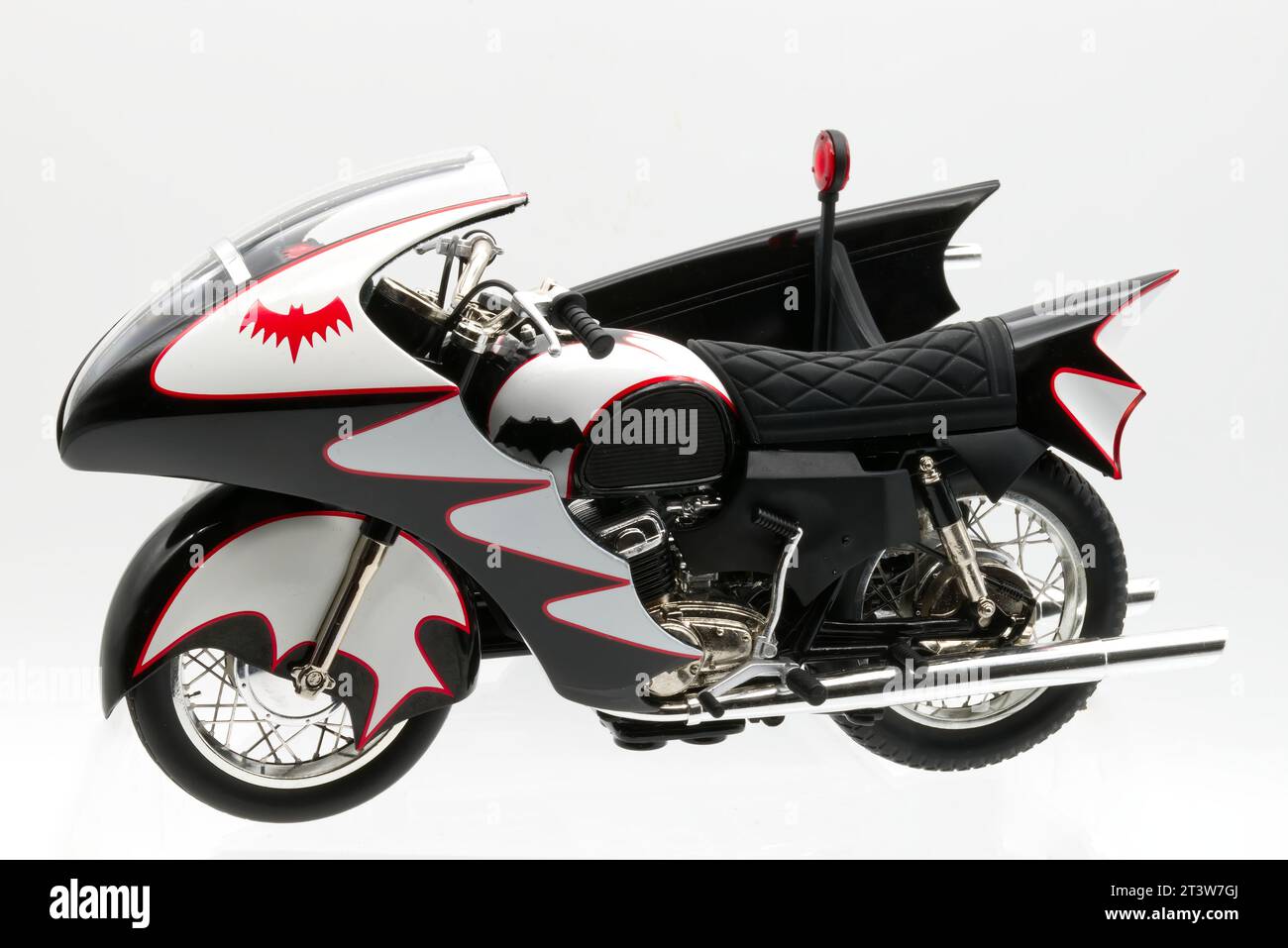 Batman Batcycle with sidecar isolated on white background. Batcycle ...