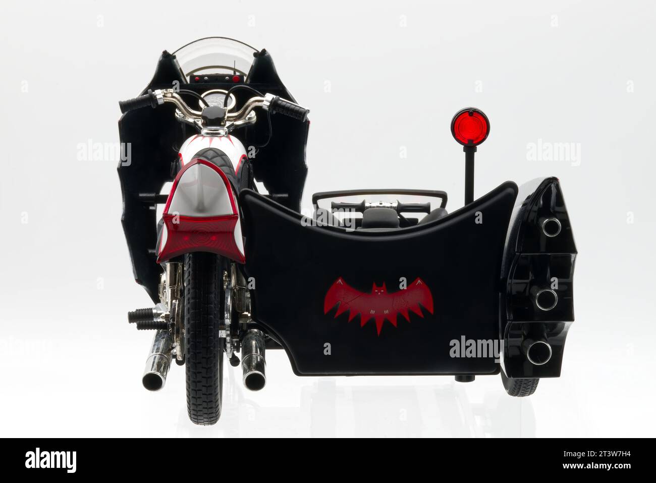 Batman Batcycle with sidecar isolated on white background. Batcycle ...