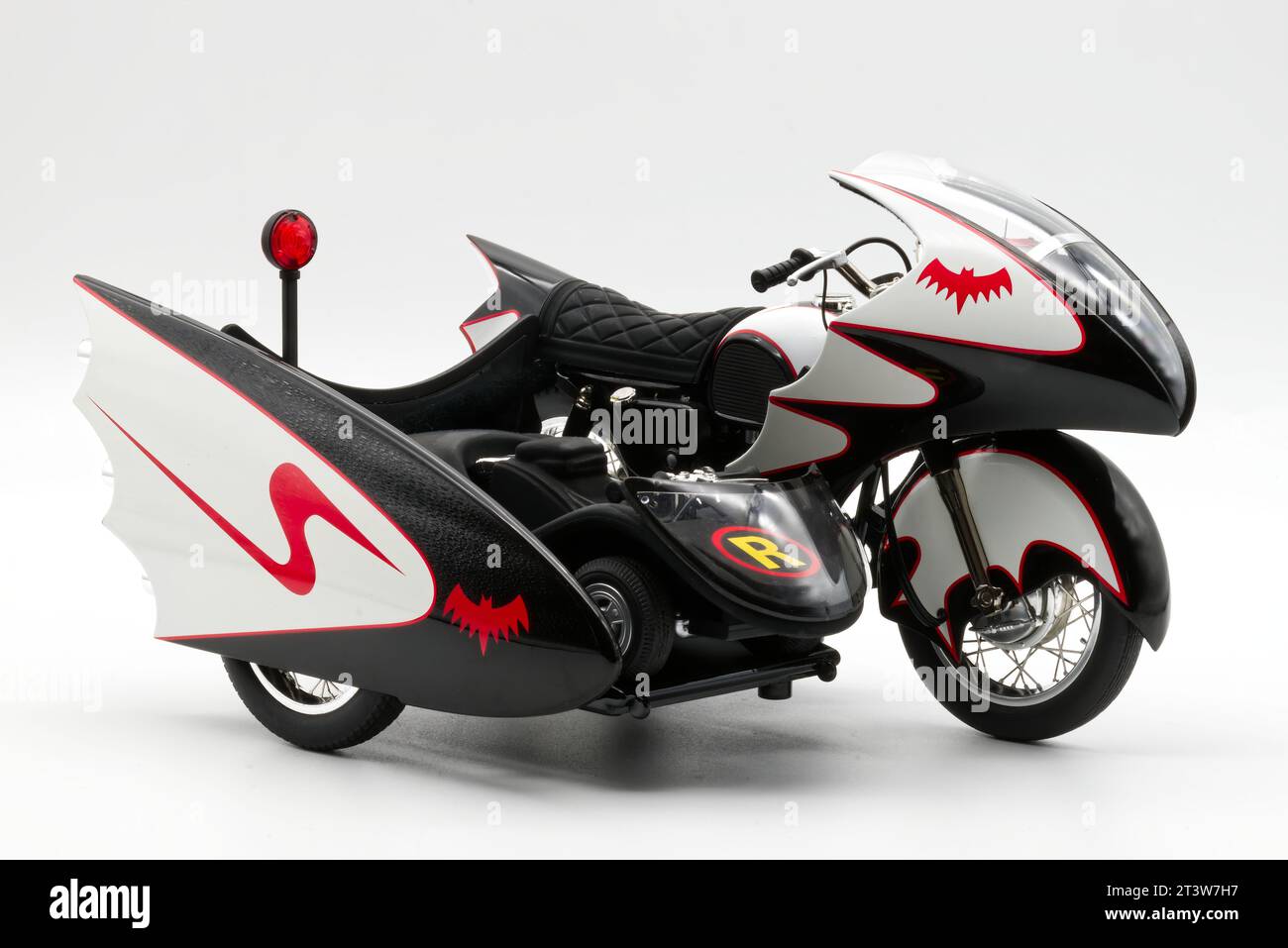 Batman Batcycle with sidecar isolated on white background. Batcycle ...