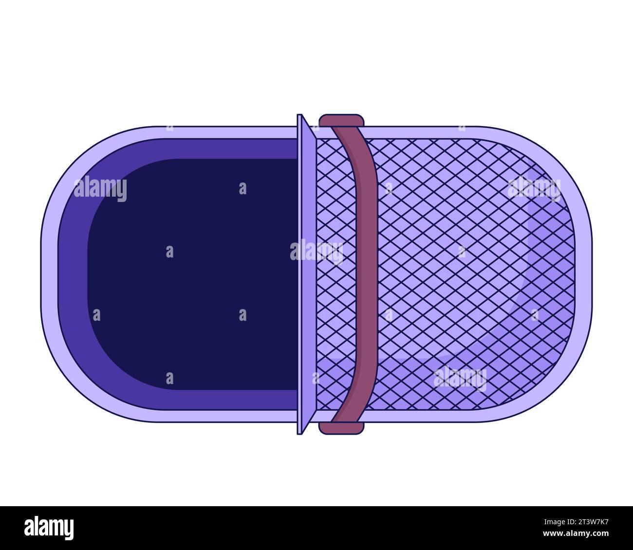 Top view picnic basket 2D linear cartoon object Stock Vector Image ...