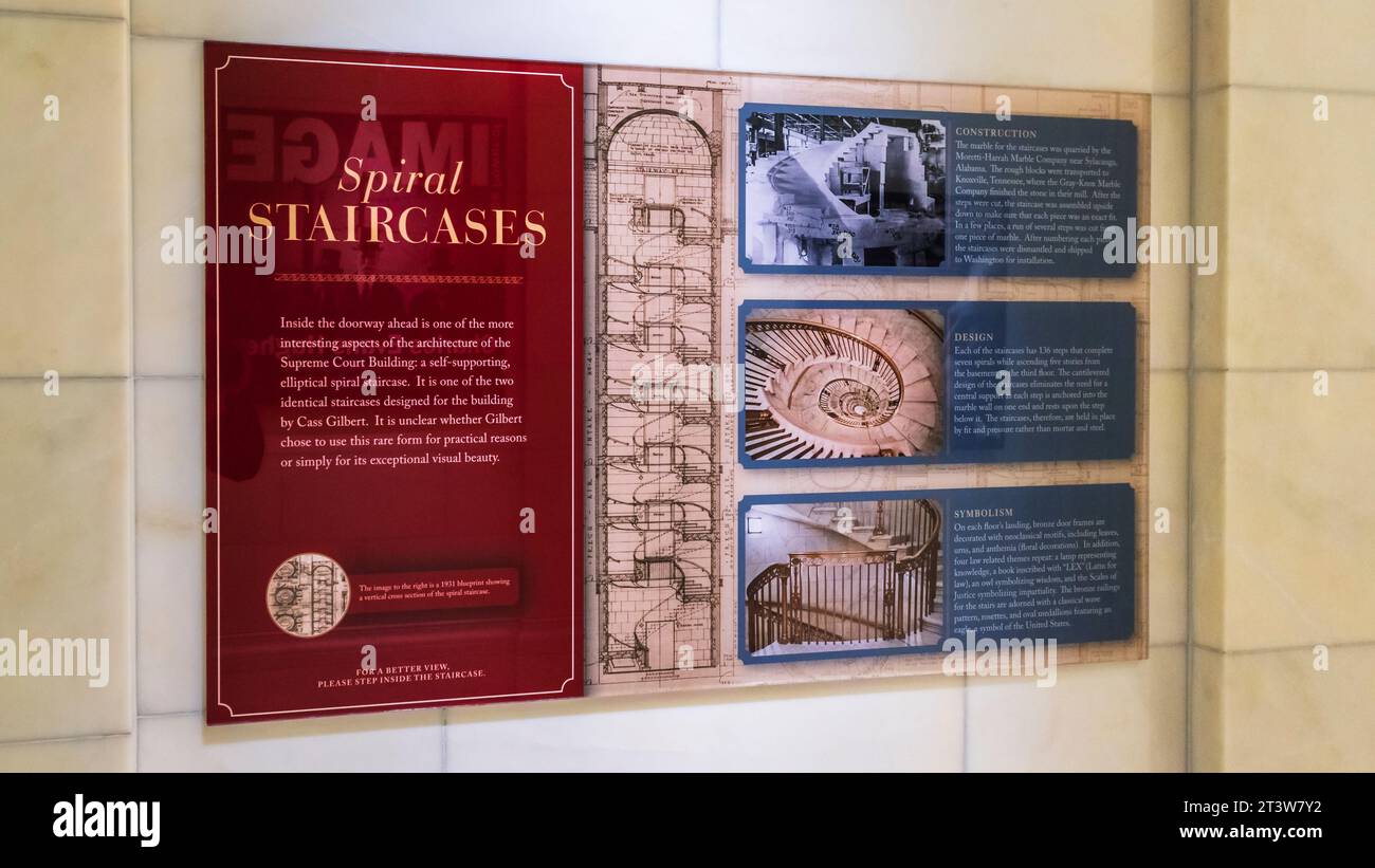 Interpretive display in the Supreme Court Building, Washington, DC USA ...