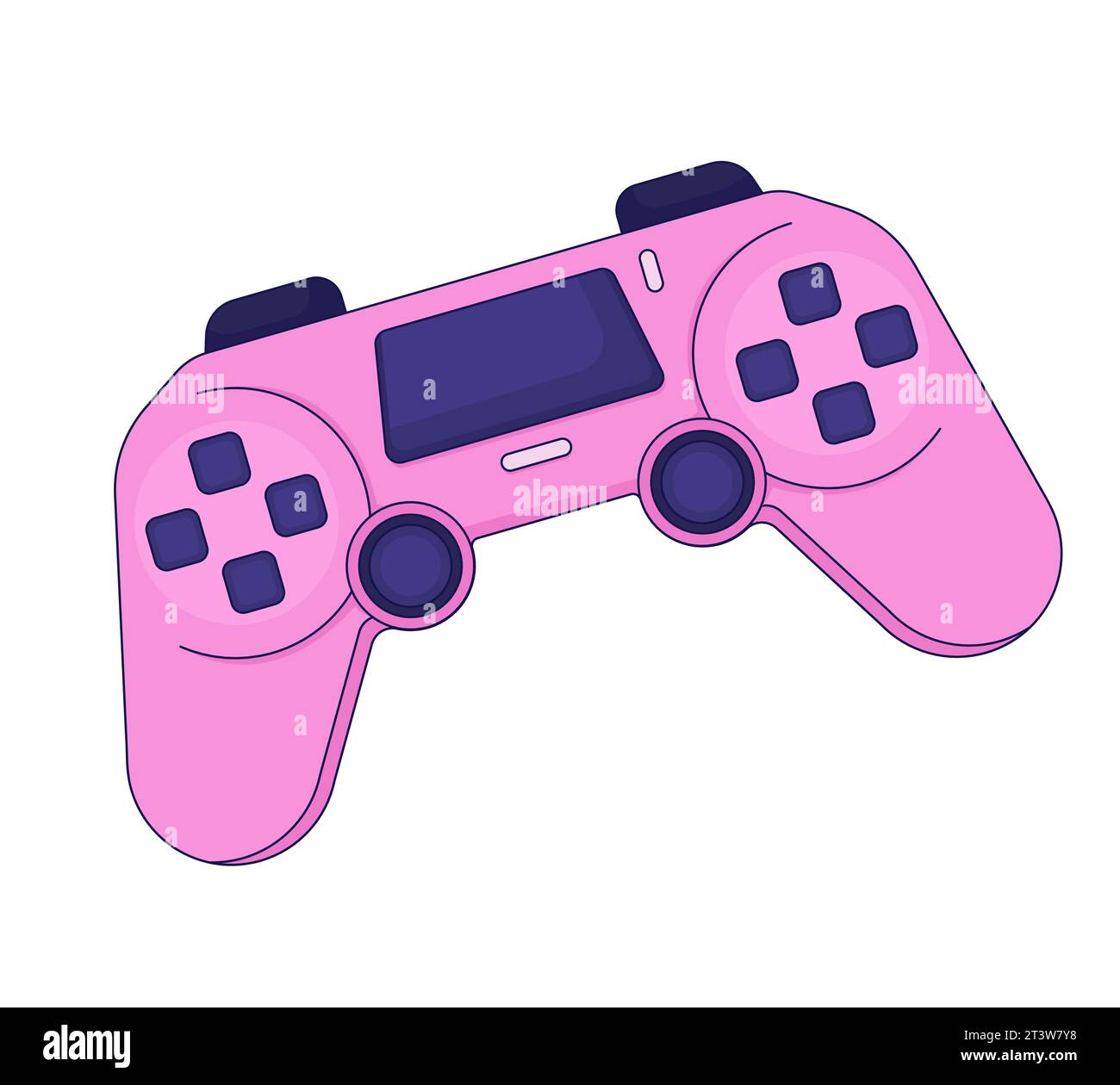 Retro Gamepad Joystick 2d Linear Cartoon Object Stock Vector Image And Art Alamy 