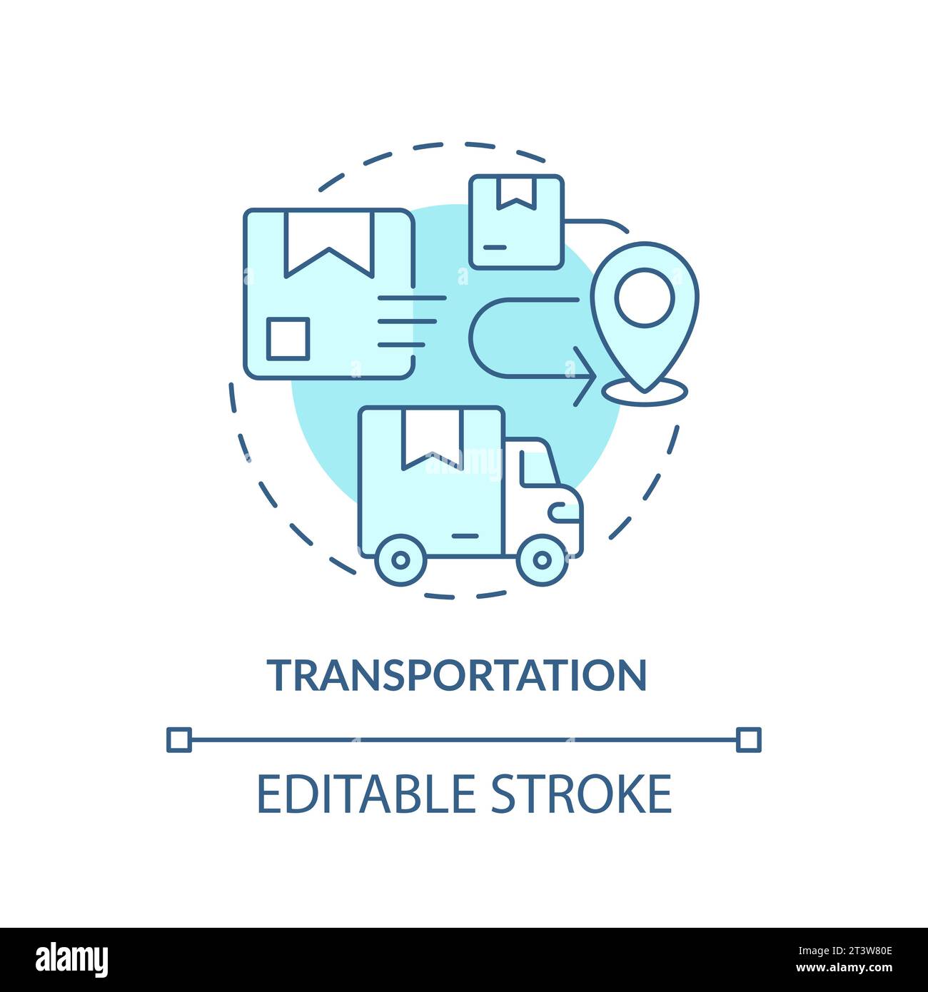 2D simple thin linear blue transportation icon Stock Vector Image & Art ...