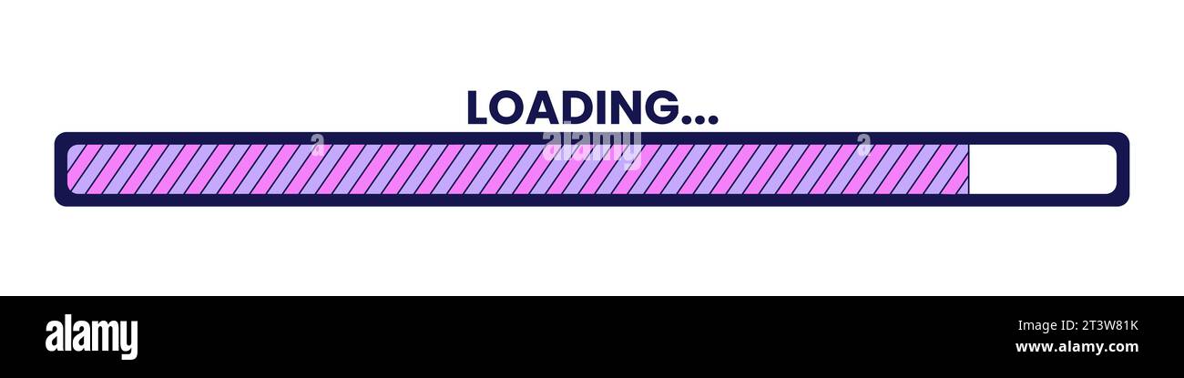 80s retro stripes loading bar 2D linear cartoon object Stock Vector ...