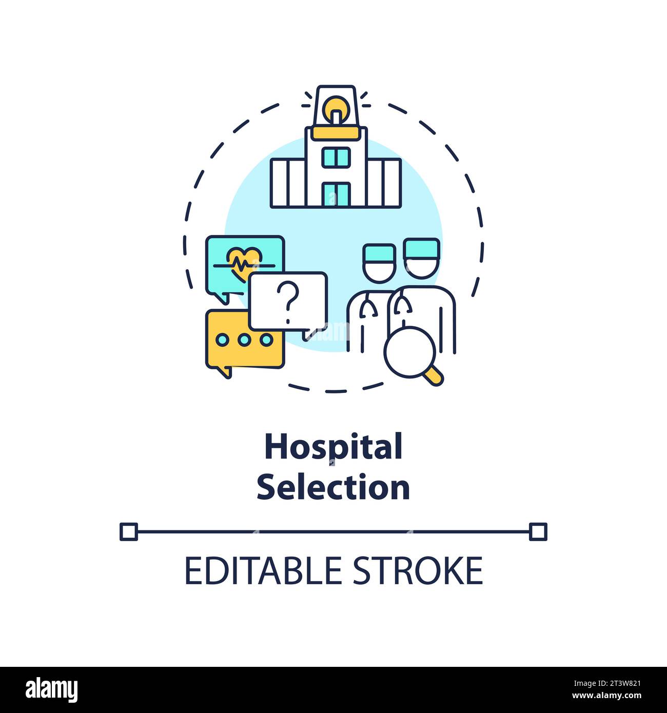 2D thin linear icon hospital selection concept Stock Vector Image & Art ...