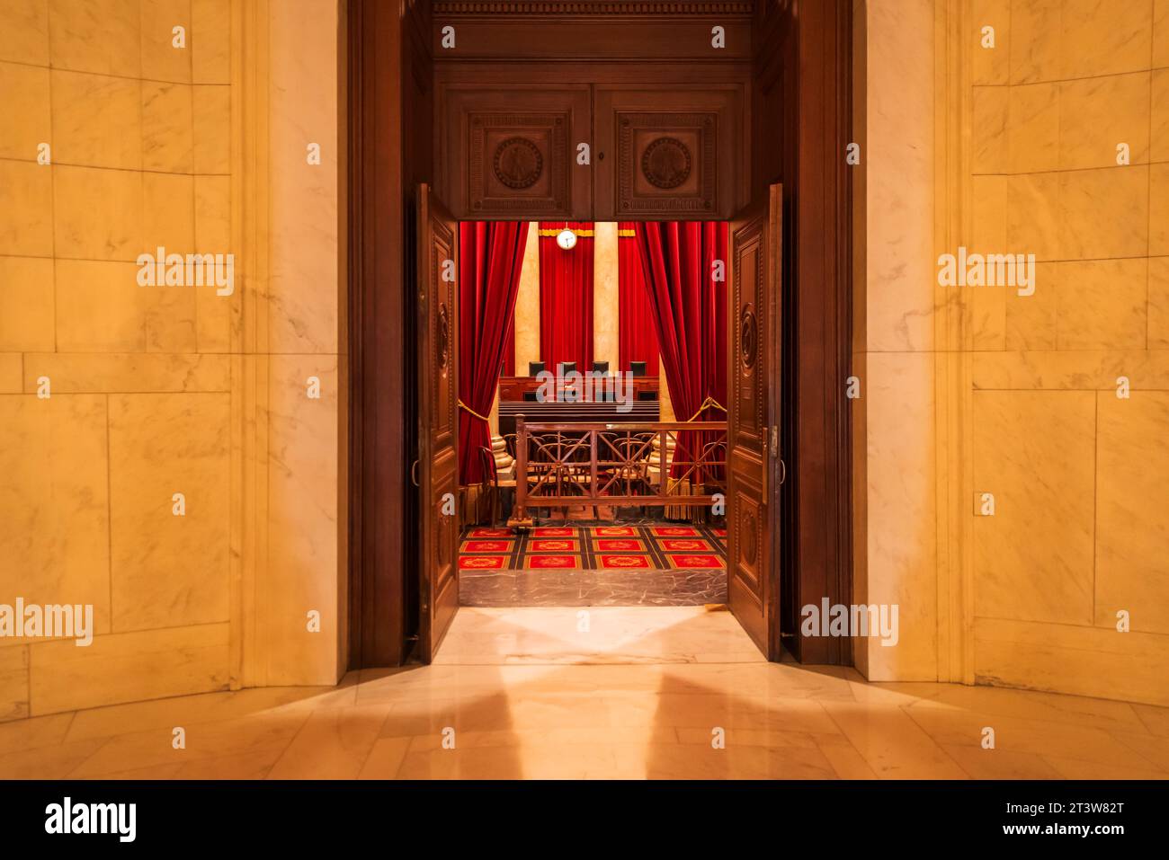 The courtroom of the United States Supreme Court, Washington, DC USA ...