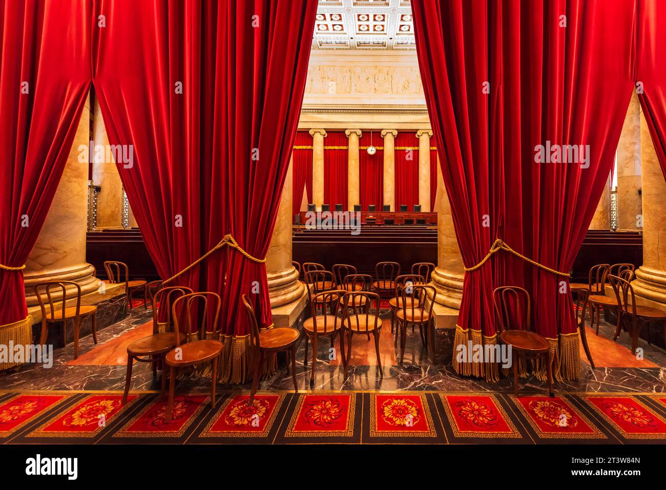 The courtroom of the United States Supreme Court, Washington, DC USA ...