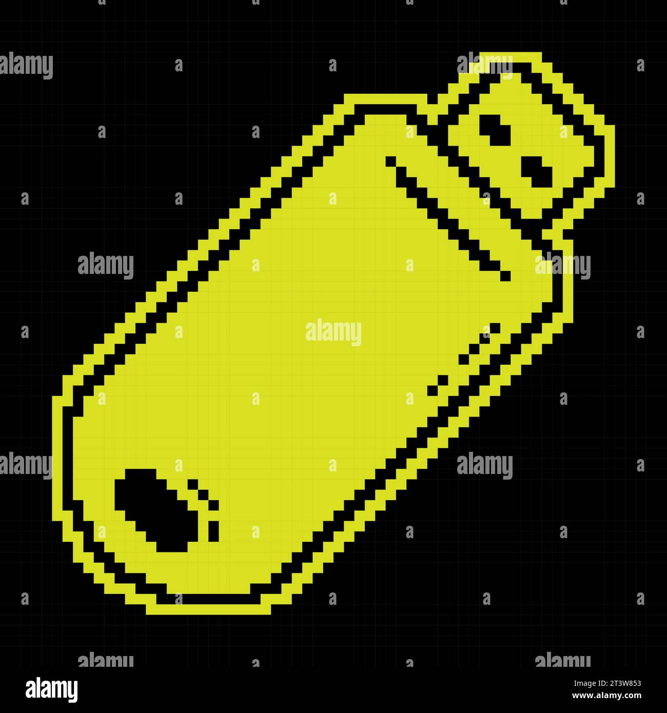 Pixel silhouette icon. USB flash drive, USB memory card. Storage of ...