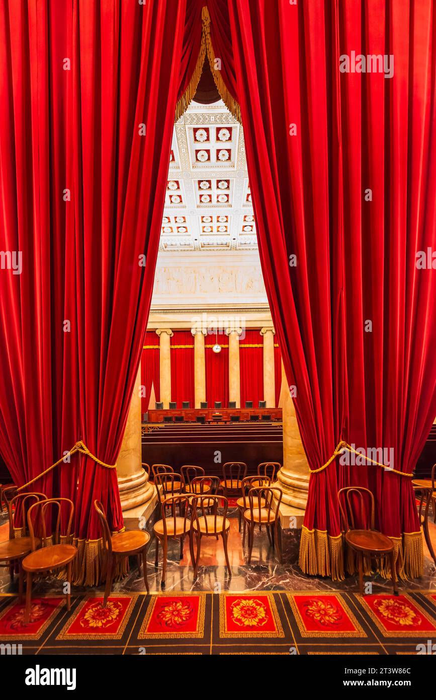 The courtroom of the United States Supreme Court, Washington, DC USA ...