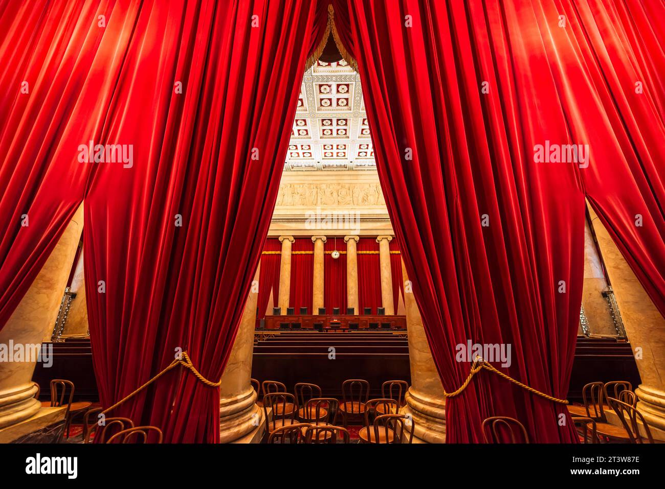 The courtroom of the United States Supreme Court, Washington, DC USA ...