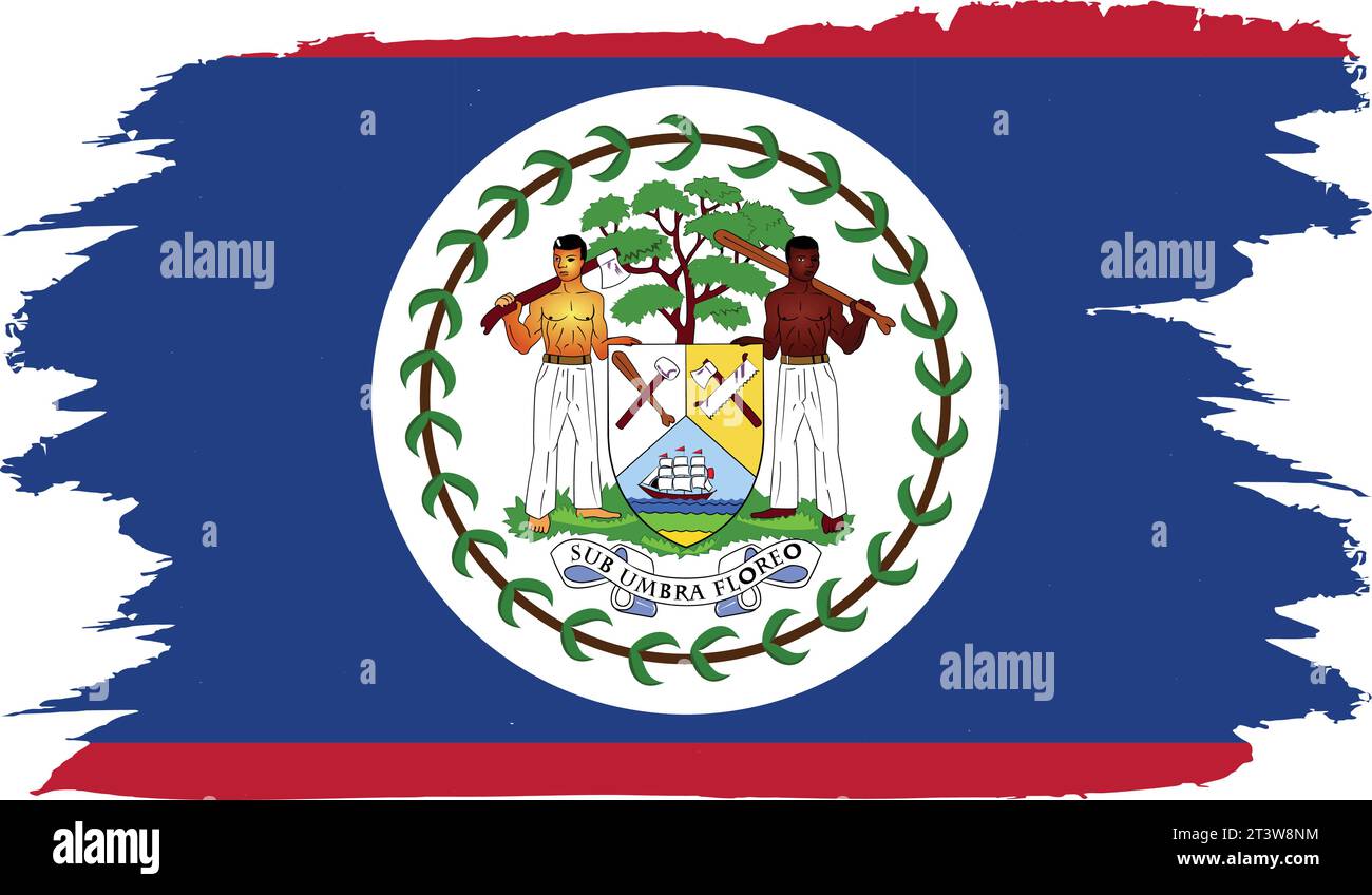 Flag of Belize vector. Belize's flag is flat and lonely Stock Vector ...