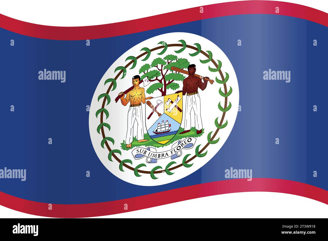 Flag of Belize vector. Belize's flag is flat and lonely Stock Vector ...