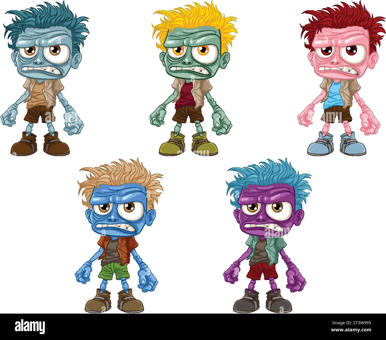 A vector cartoon illustration of an old, grumpy zombie man Stock Vector ...