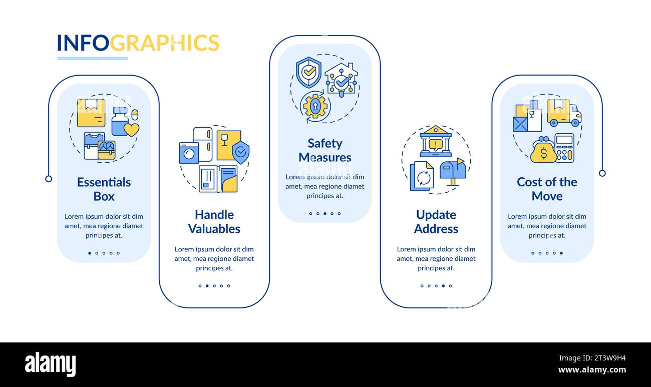 2D moving service layout with simple line icons concept Stock Vector ...